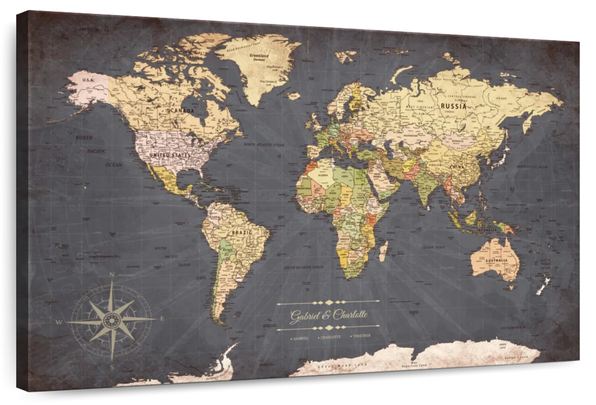 Breakwater Bay Personalized Together I Push Pin World Map & Reviews ...