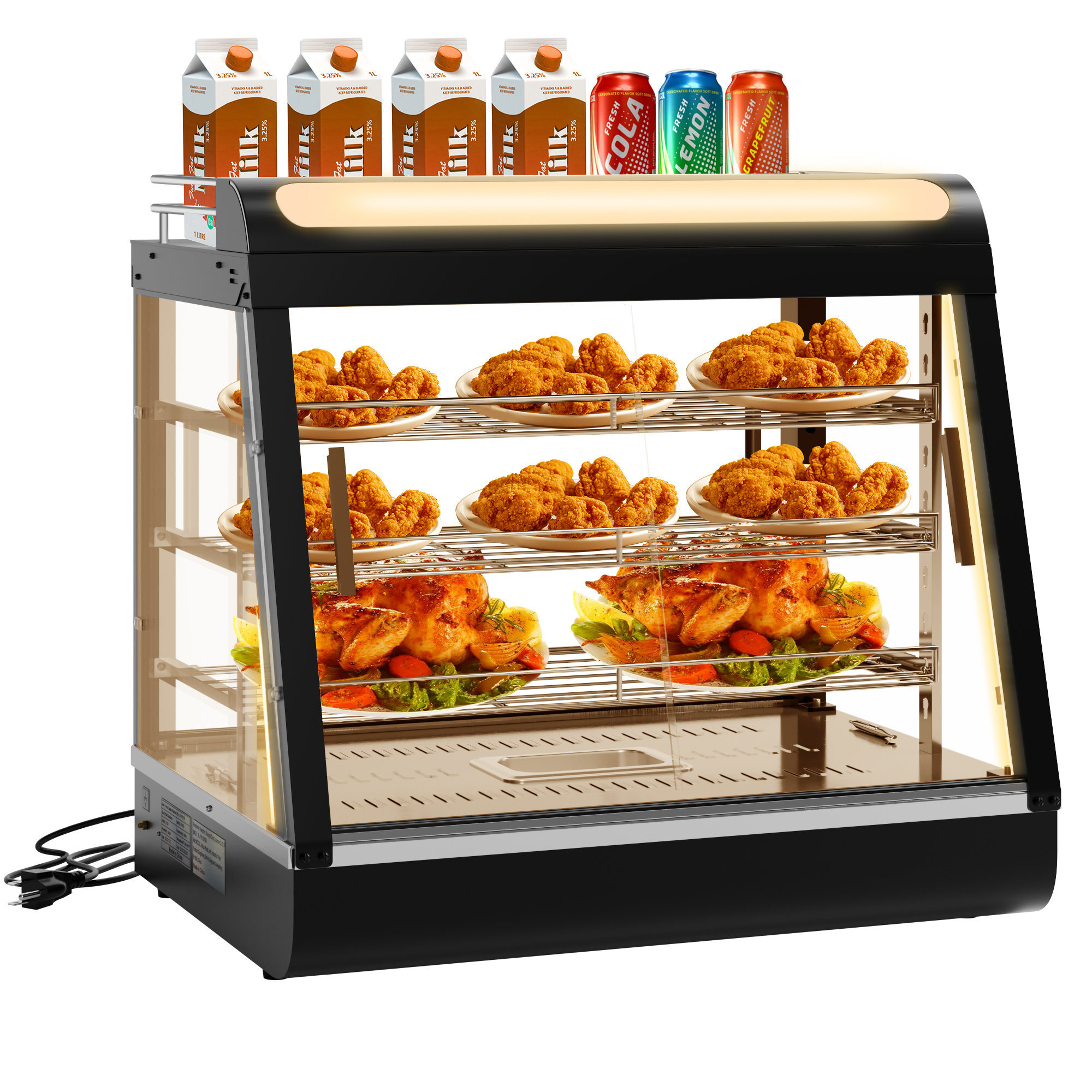 Anpuce 27inch 3-Tier Commercial Food Warmer with Top holder ,3-Color ...