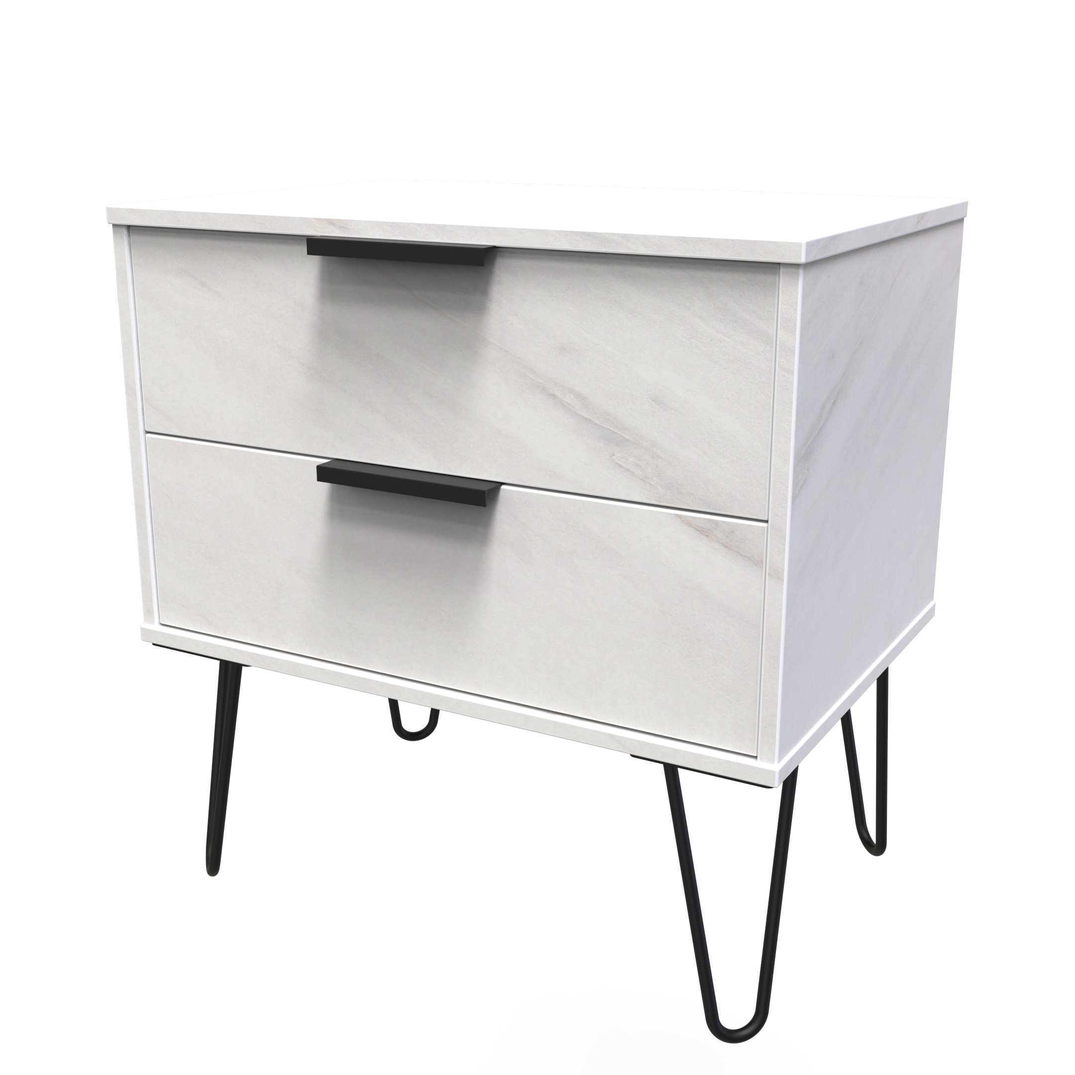 Latitude Run Bonnelle 2 Drawer Midi Chest in Marble (Ready Assembled ...
