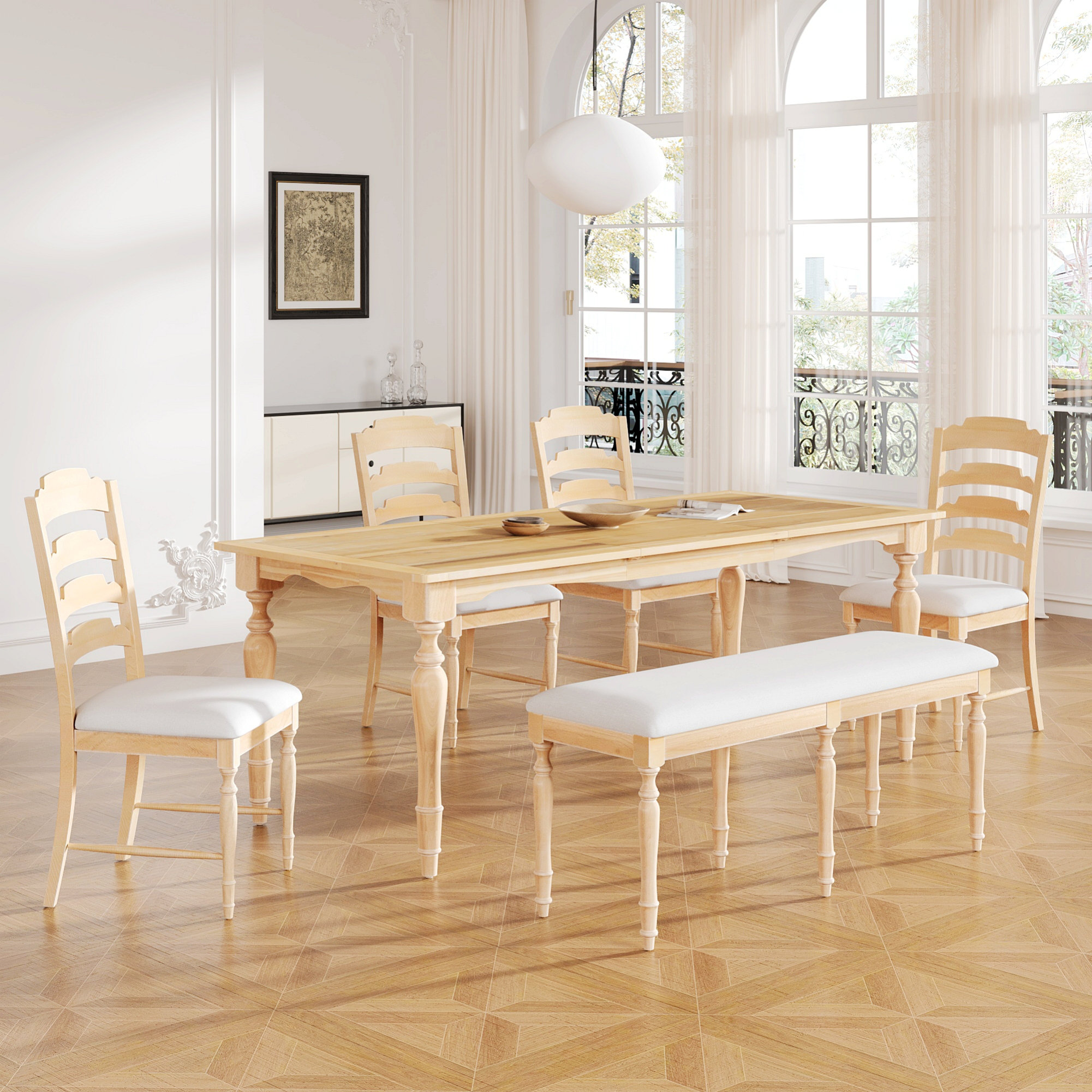 One Allium Way® Extendable Dining Table Set, Table with Removable Leaf ...