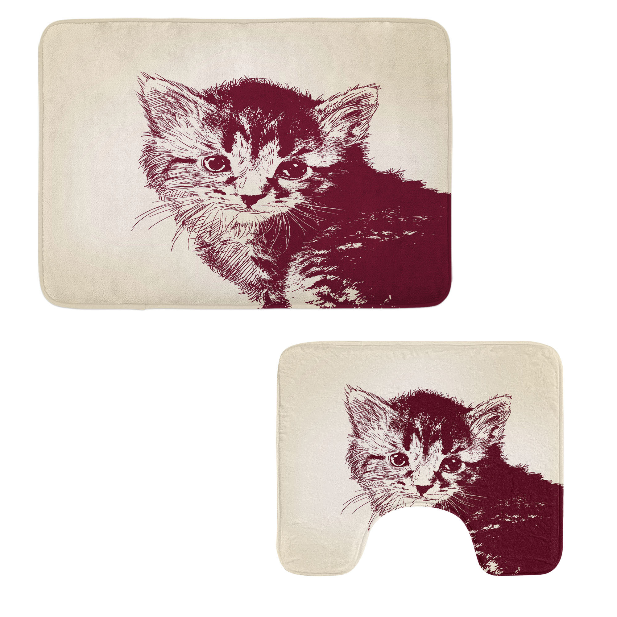 East Urban Home Vintage Bathroom Rug Set 2 Pieces Rectangle & Contour ...