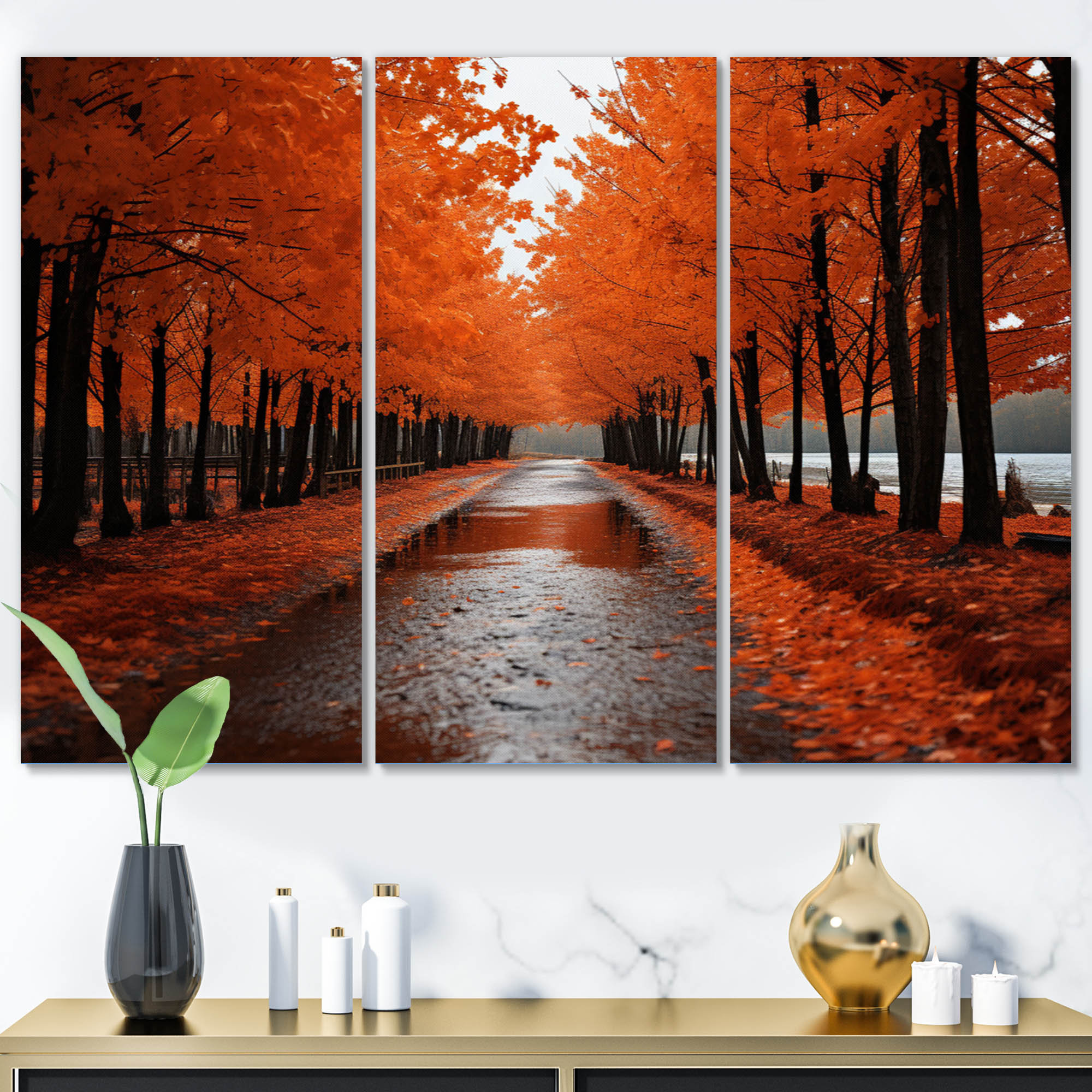 Millwood Pines Canada Orange Autumn Symphony IV - Trees Wall Art Living ...