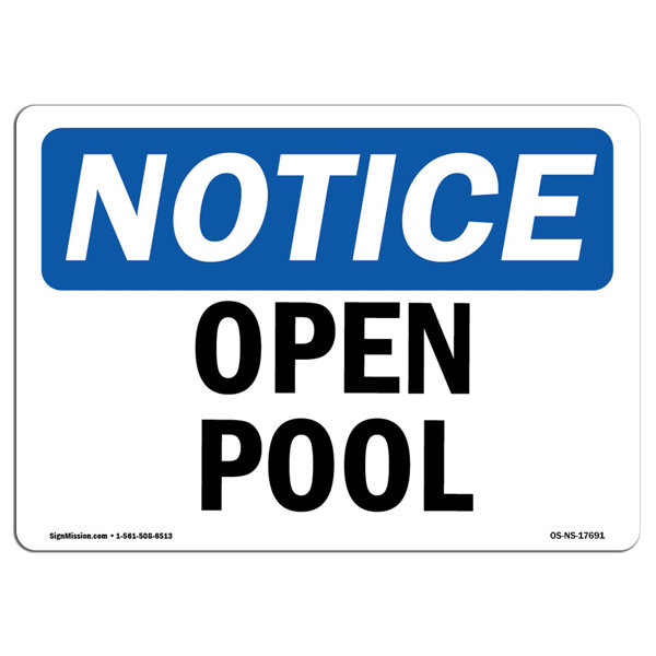 SignMission Pool Open Sign | Wayfair