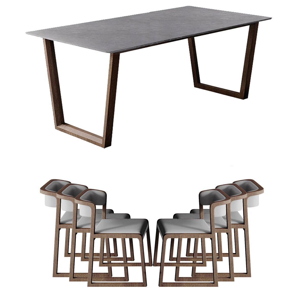 Greyleigh Nordic Minimalist Style Rock Plate Dining Table Rectangular ...