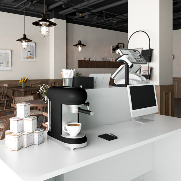 Inbox Zero 62.99'' W Modern Reception Desk With Open Shelvings | Wayfair