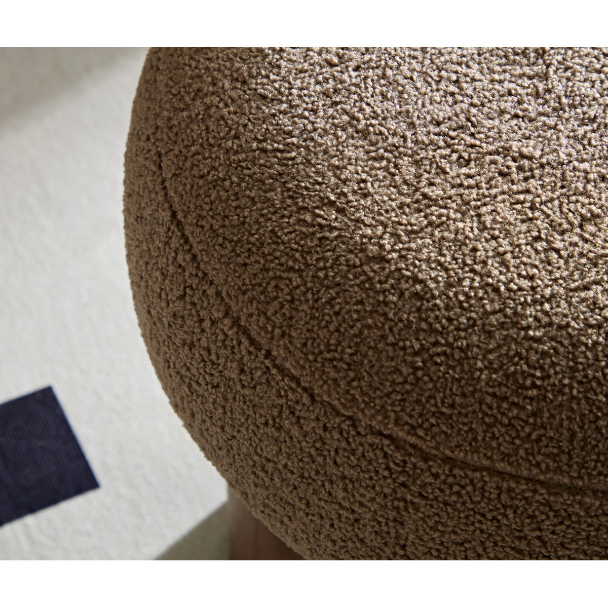 Ivy Bronx Small Round Foot Stool, Teddy Fabric Footrest Ottoman Stool ...