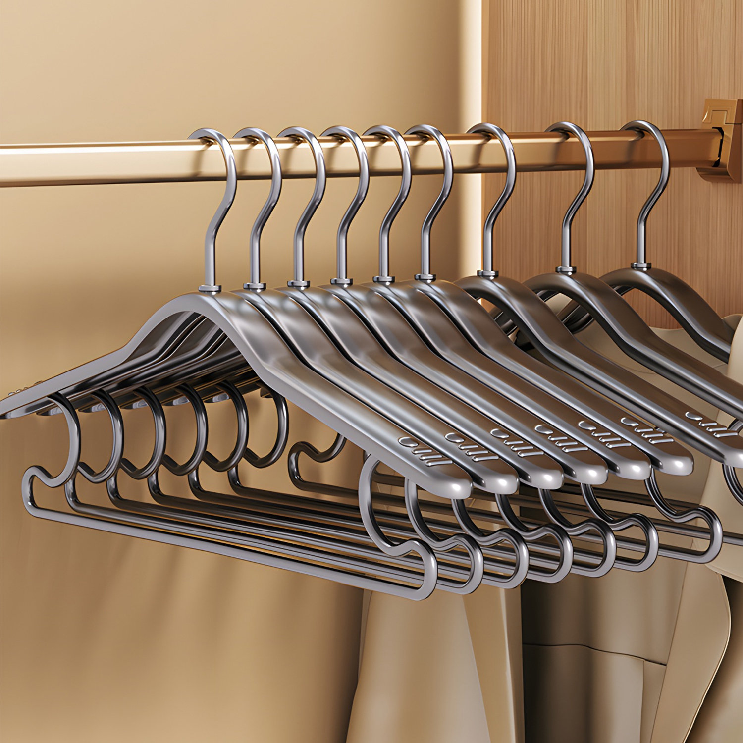 Hokku Designs Aerospace Aluminum Hangers – Non-Slip, Non-Marking, Heavy ...
