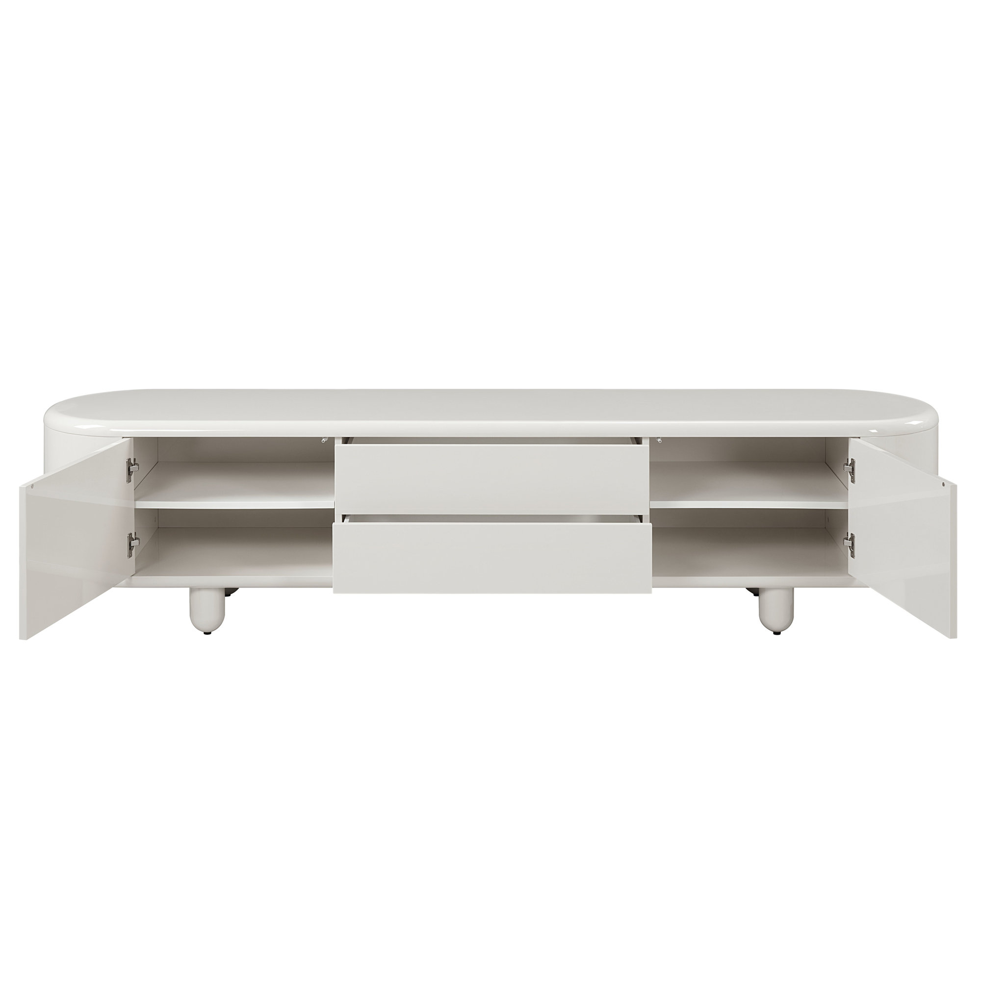 Wrought Studio™ Keely White High Gloss TV Stand | Wayfair