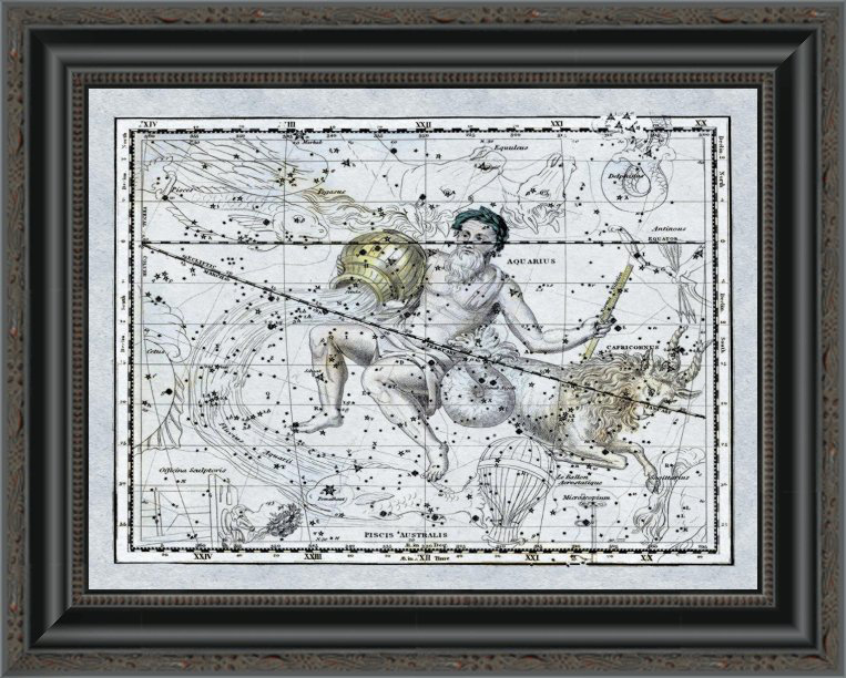 East Urban Home 'Maps of the Heavens: Aquarius the Water Bearer' Framed ...