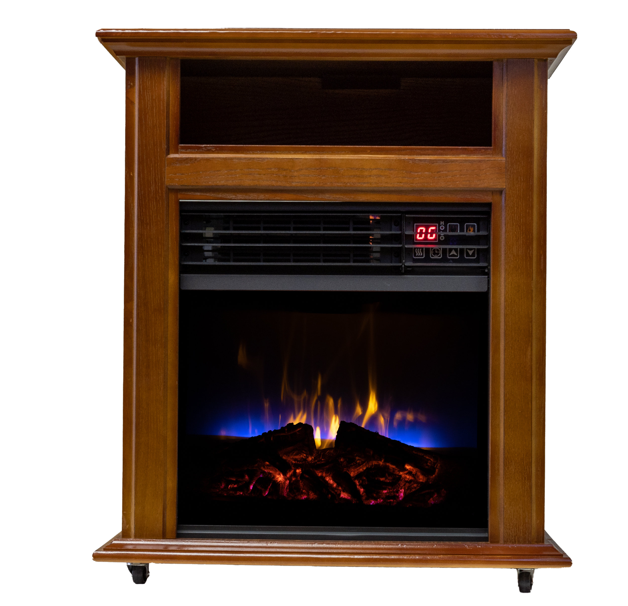 Comfort Glow Mobile Quartz Electric Fireplace, 5120 BTU Heat Up To 1000 ...