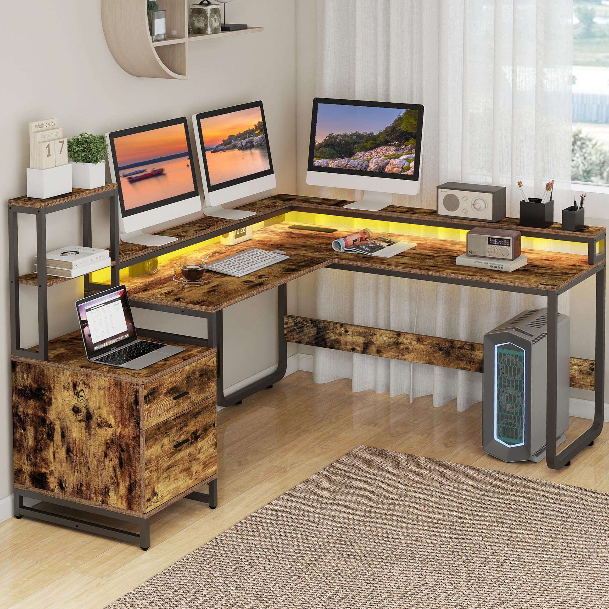 Trent Austin Design® Ranieri Reversible L-Shaped Desk with Power ...