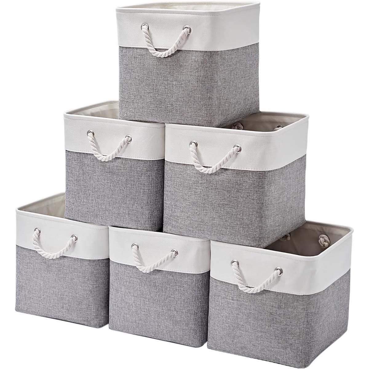 KINOFO Cube Storage Bins, 6 Pack Large Collapsible Fabric Storage Bin ...