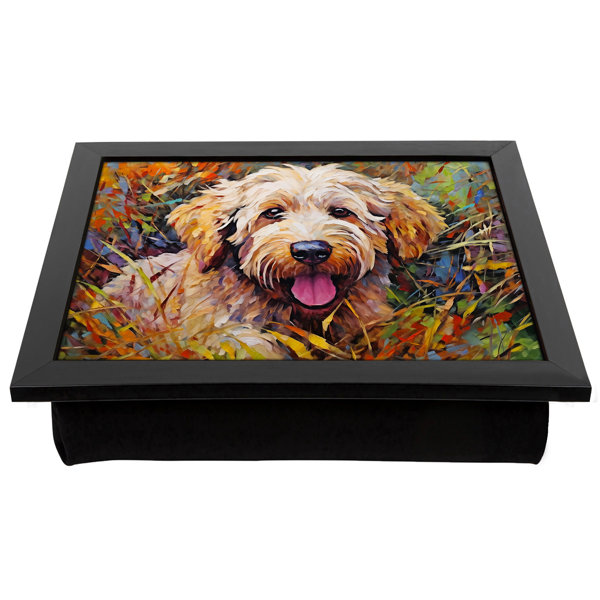 17 Stories Labradoodle ImpressionismLap Tray with Cushion | Wayfair.co.uk