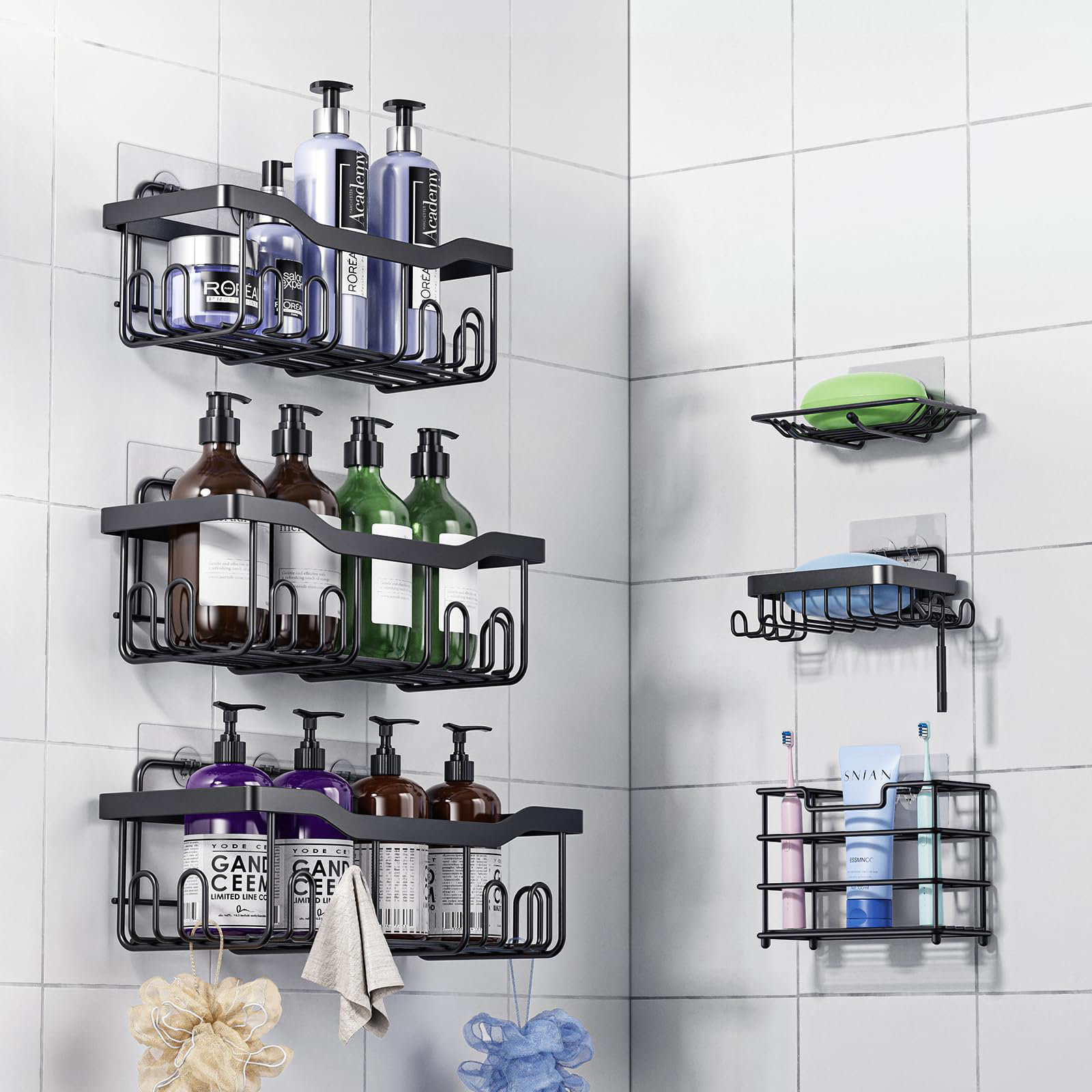 Ebern Designs Durable Stainless Steel Bathroom Shower Caddy Shelf - 6 ...