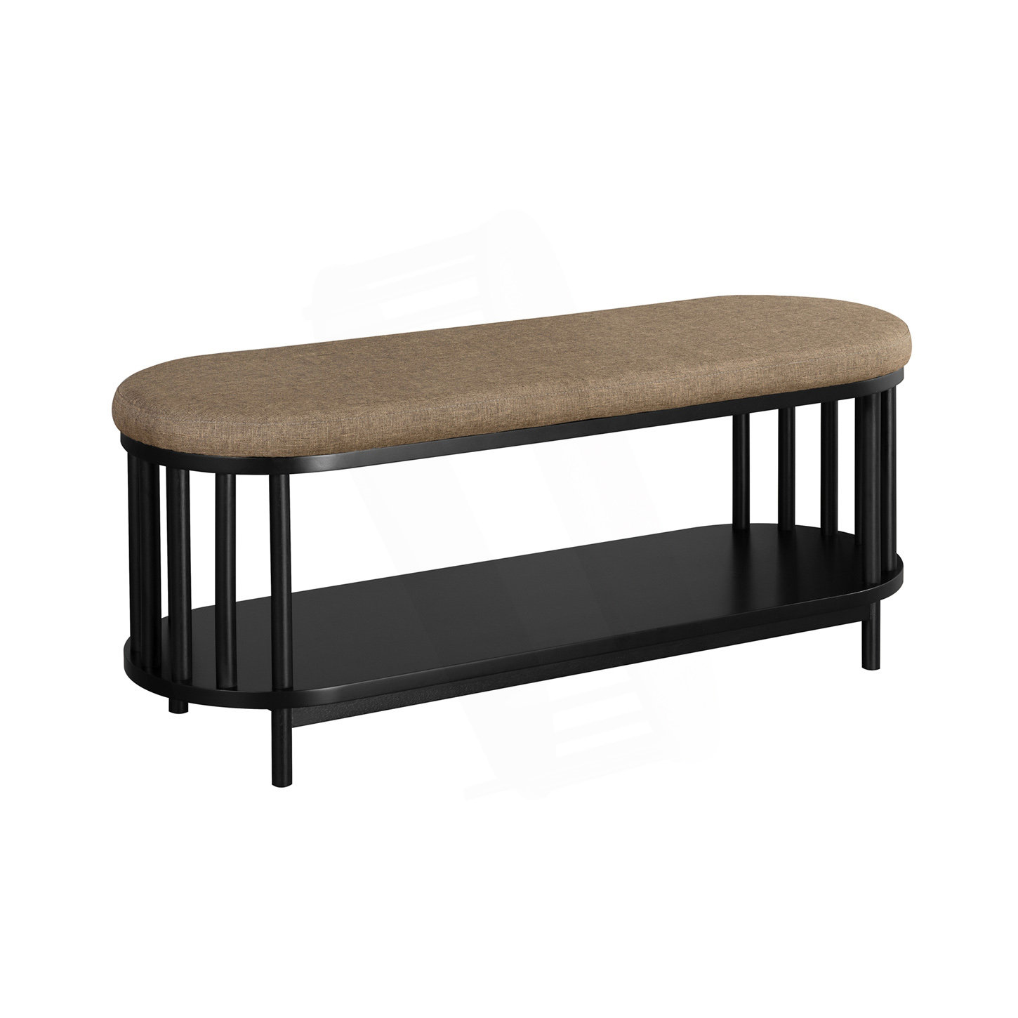 Latitude Run® Upholstered-Top Storage Bench With Lower Shelf | Wayfair