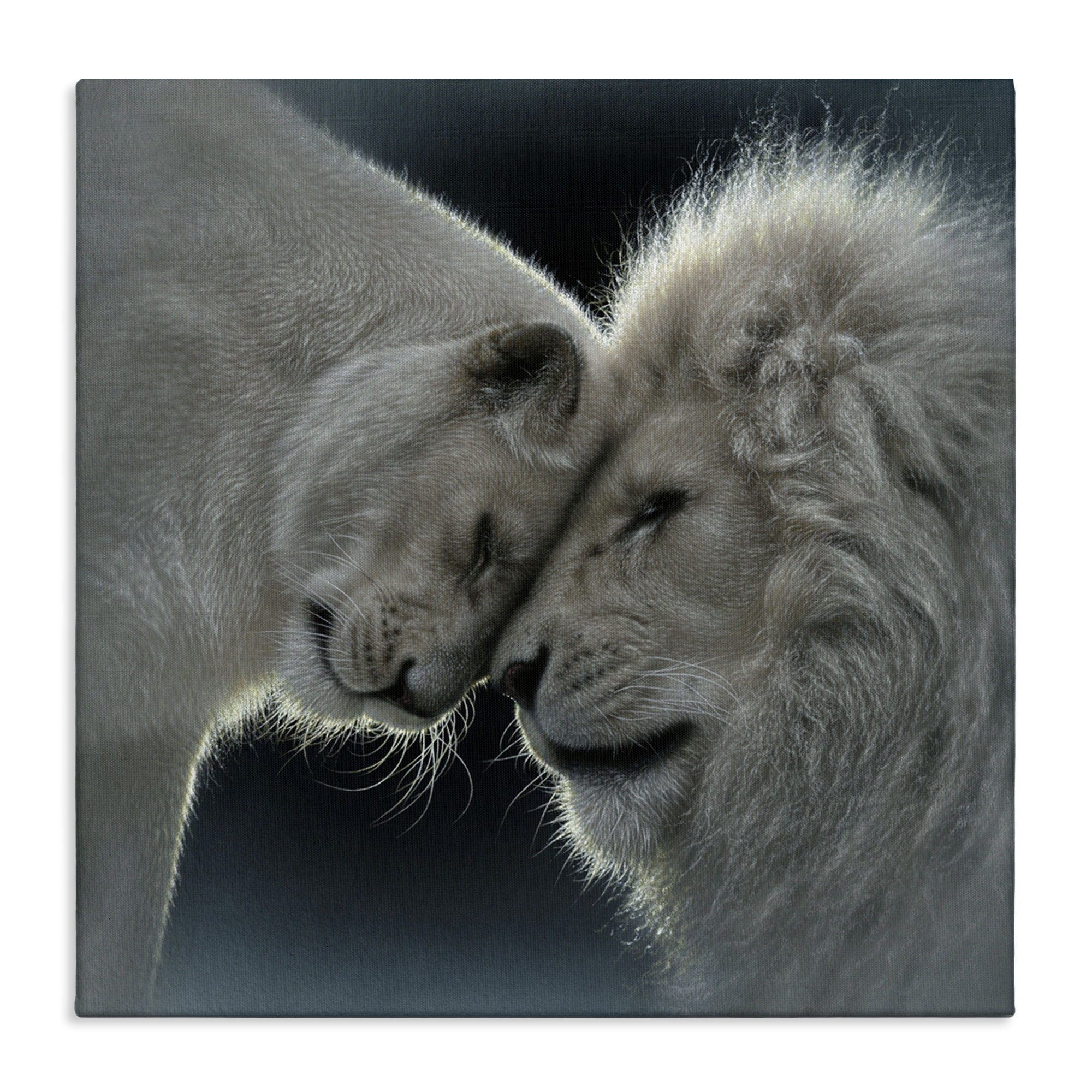Union Rustic White Lion Love Canvas, design by Collin Bogle | Wayfair