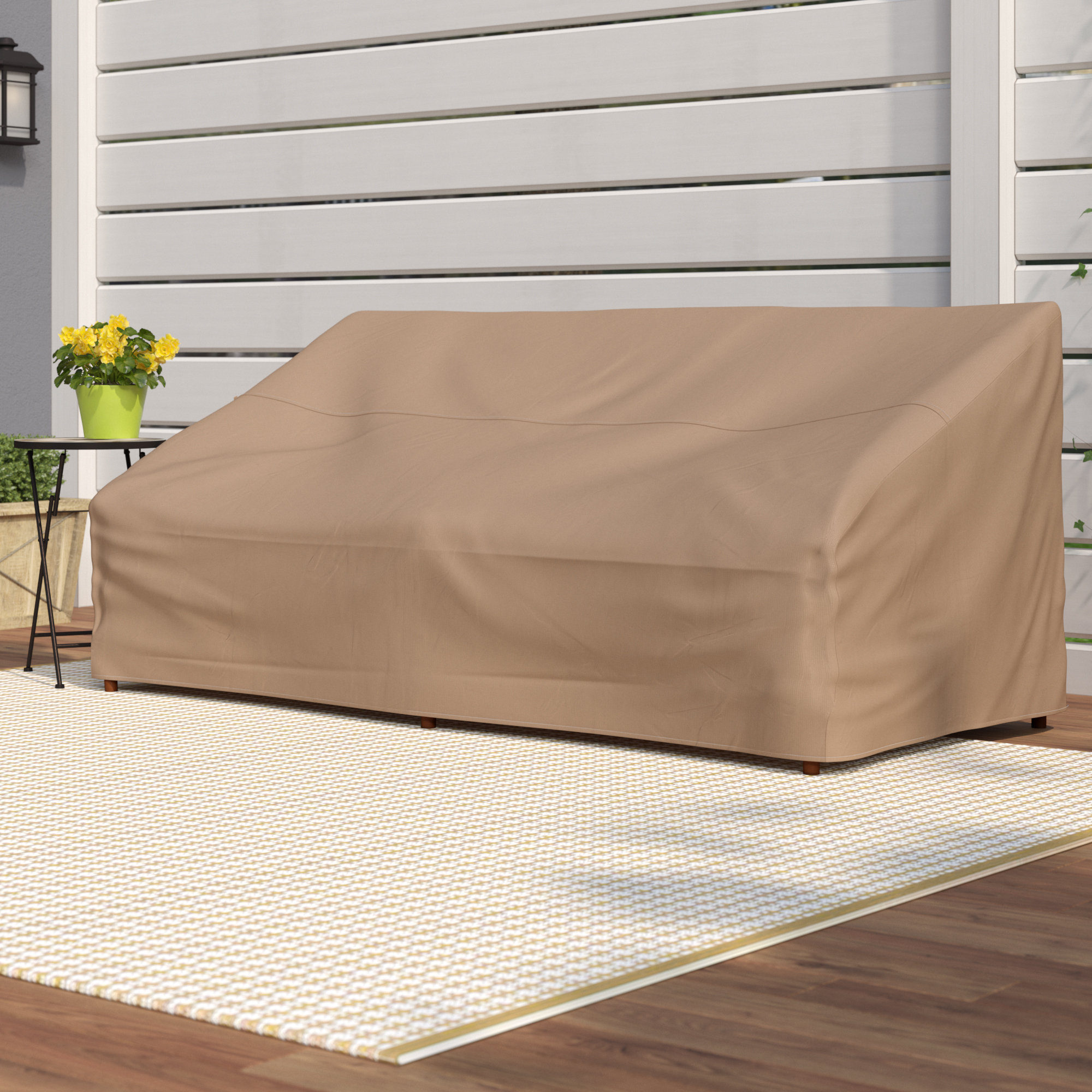 Wayfair Basics Patio Sofa Cover with Tie Fastener in35" H x 93" W x 40 ...