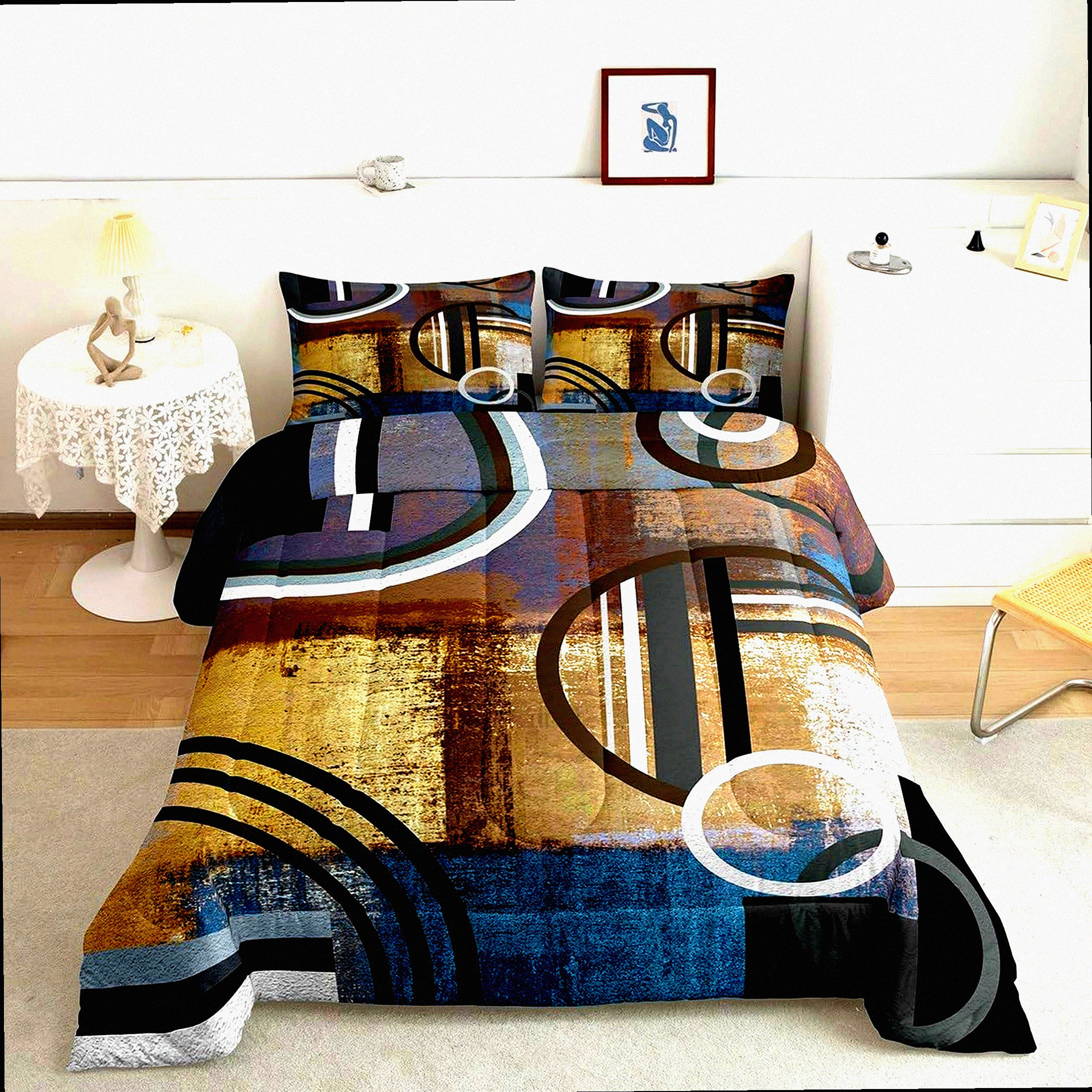 East Urban Home Geometric Grunge Comforter Set - Abstract Painting ...