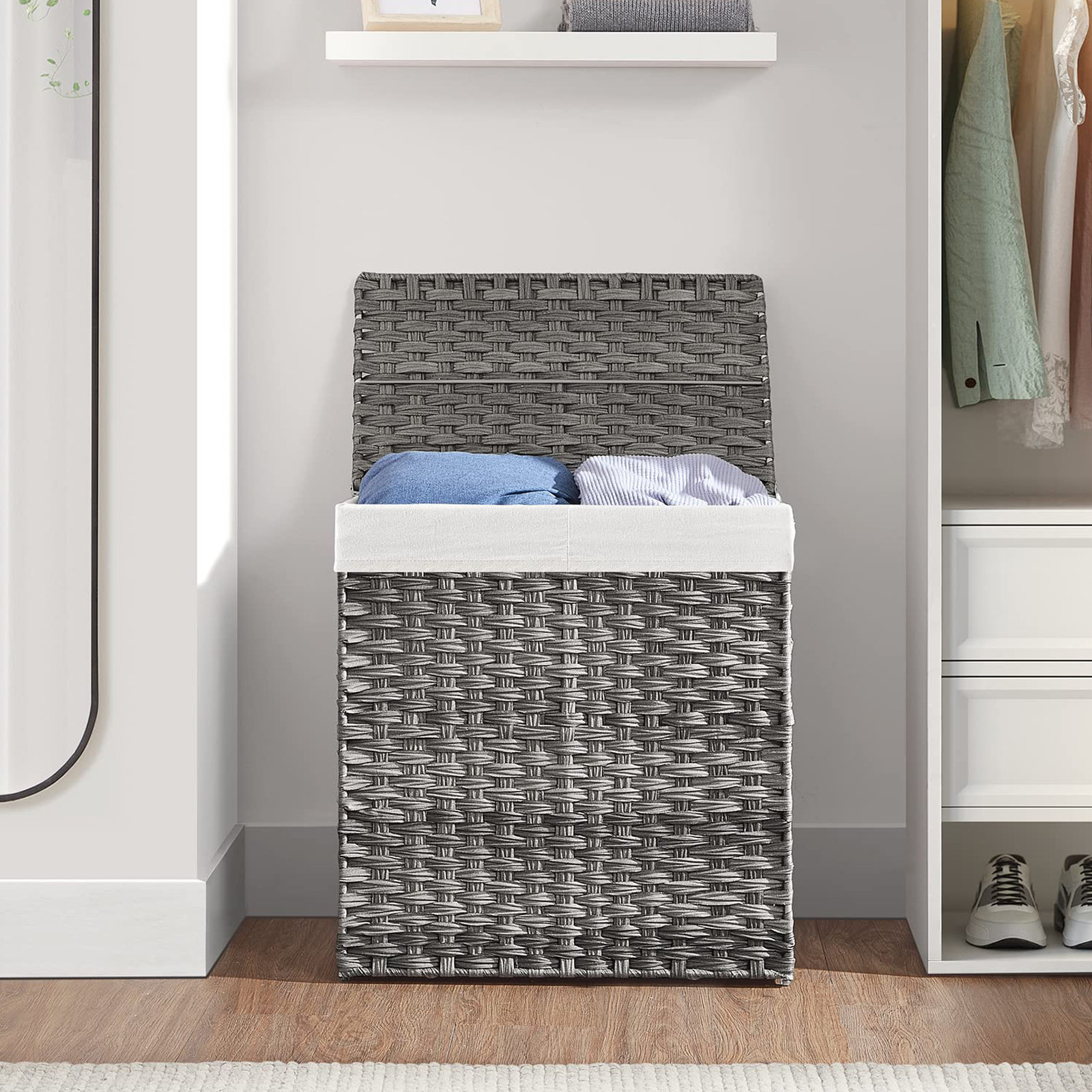 NIHAISHI Plastic Laundry Hamper with Handles | Wayfair