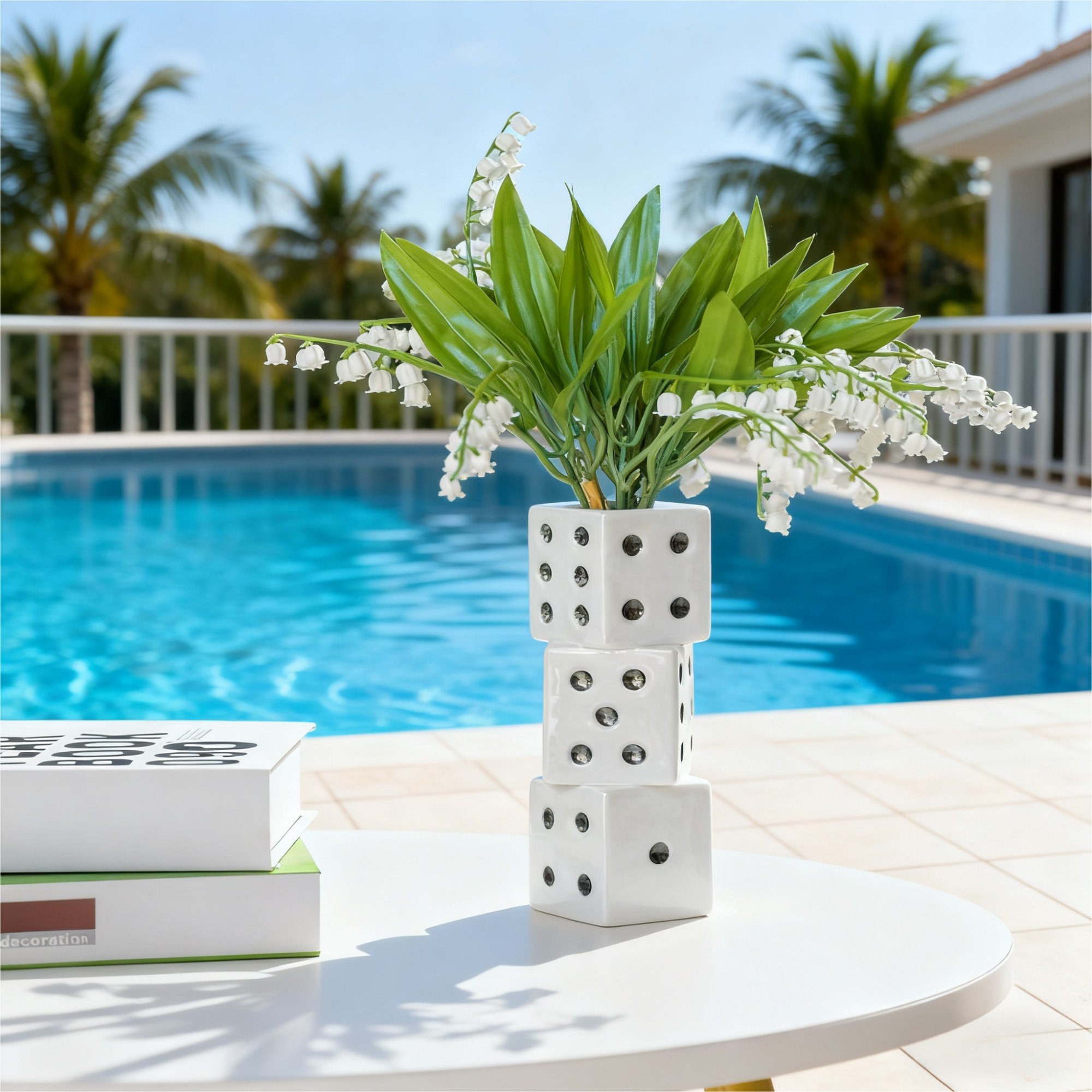 Latitude Run® Ceramic Dice Vase For Dried Flowers And Modern Decor ...