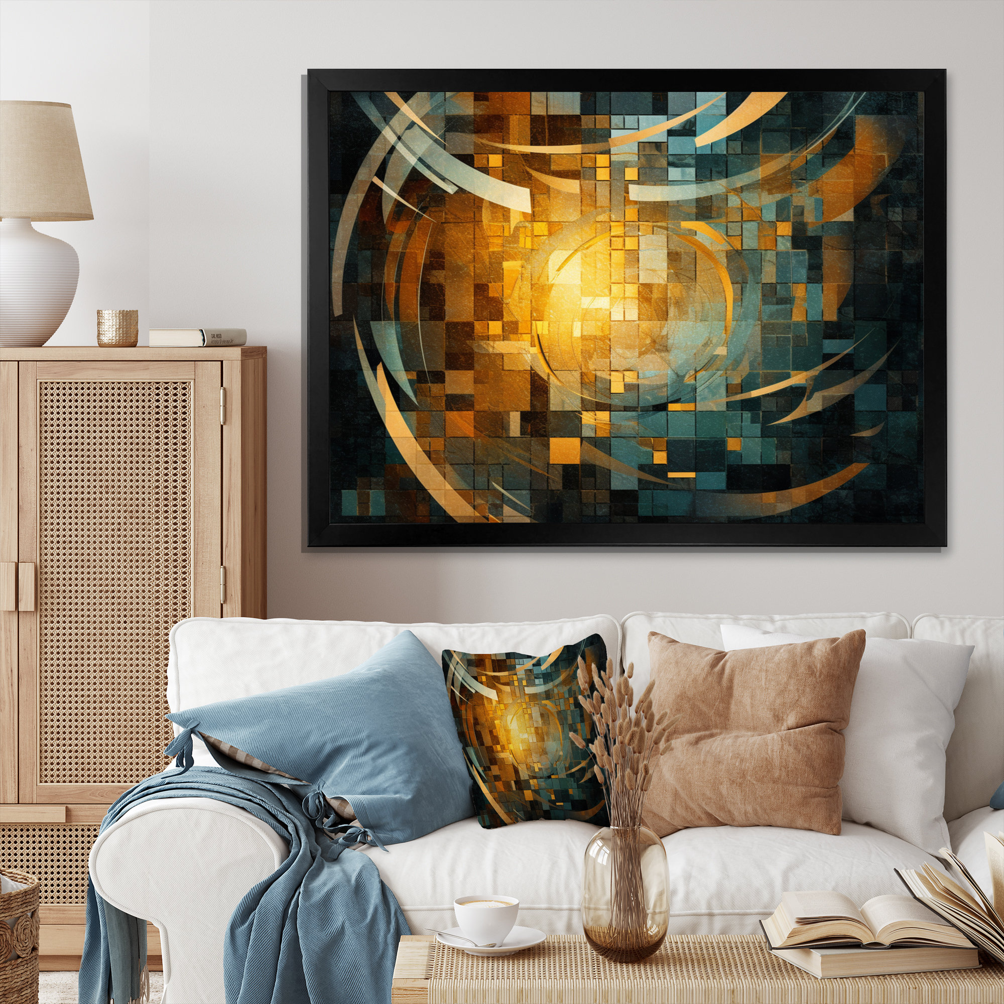 Brayden Studio Gold And Black Cubist Visions IV - Cubism Canvas Art ...