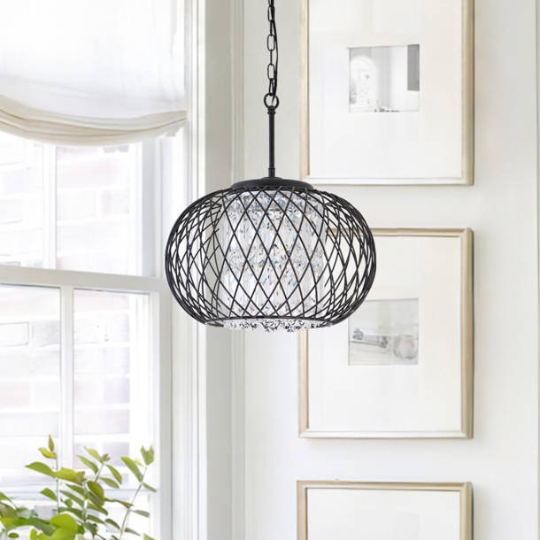 Mercer41 Jameice 3 - Light Single Globe Pendant with Crystal Accents ...