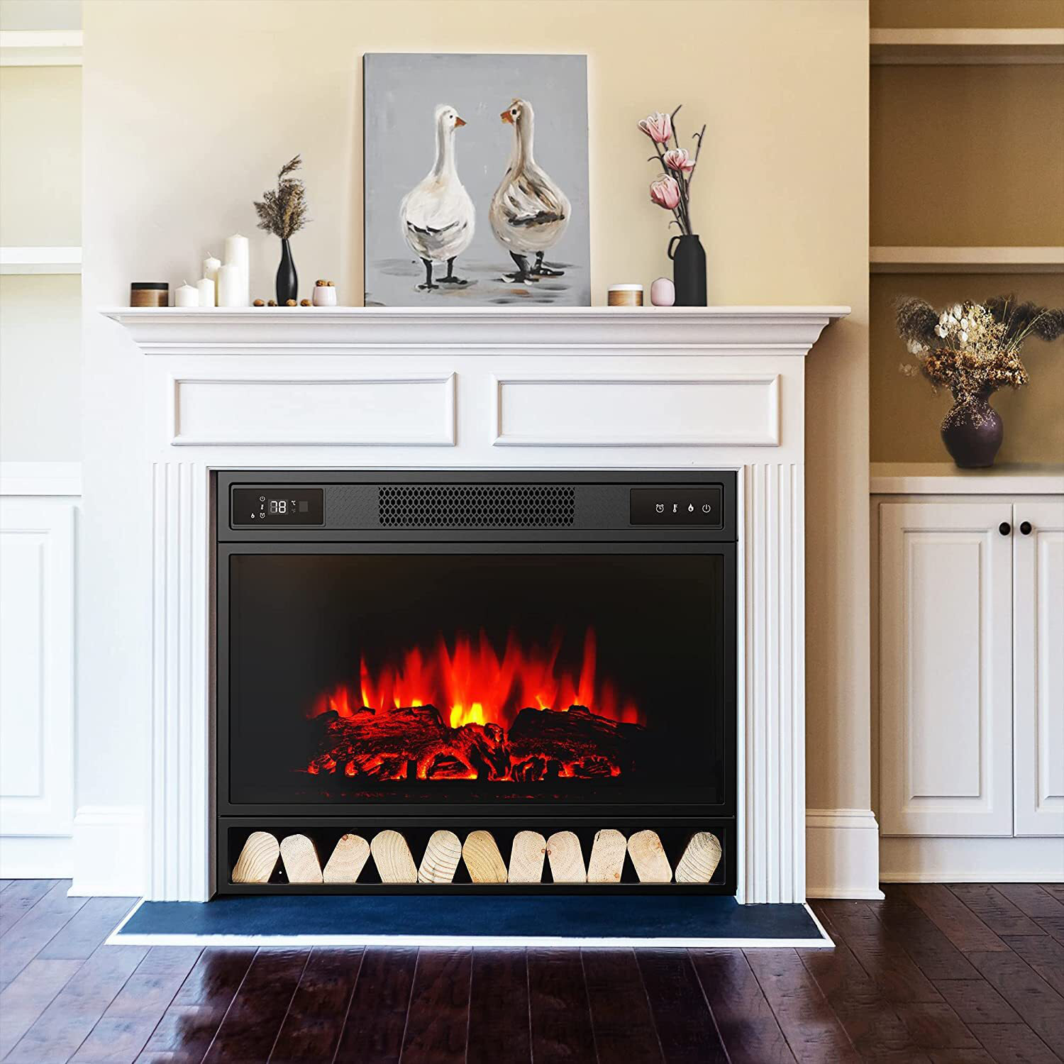 Latitude Run® Recessed Electric Fireplace 26", Electric Fireplace ...