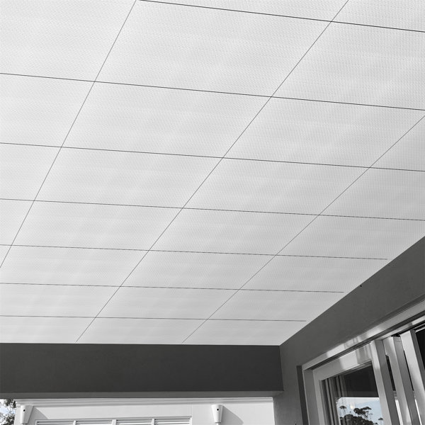 shinyswan Carreau de plafond en PVC 47,72 po x l 23,74 po blanc ...