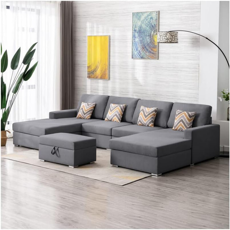 Latitude Run® Rivertown 5 Piece Double Chaise Sectional Sofa with ...