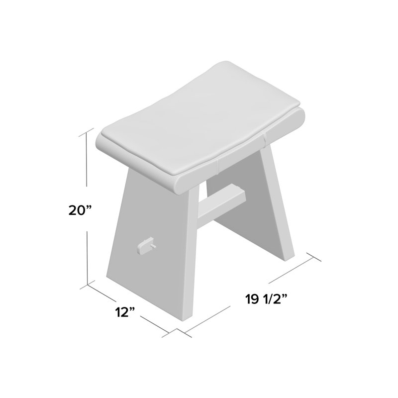 August Grove® Hilger Solid Wood Accent Stool "& Reviews" | Wayfair