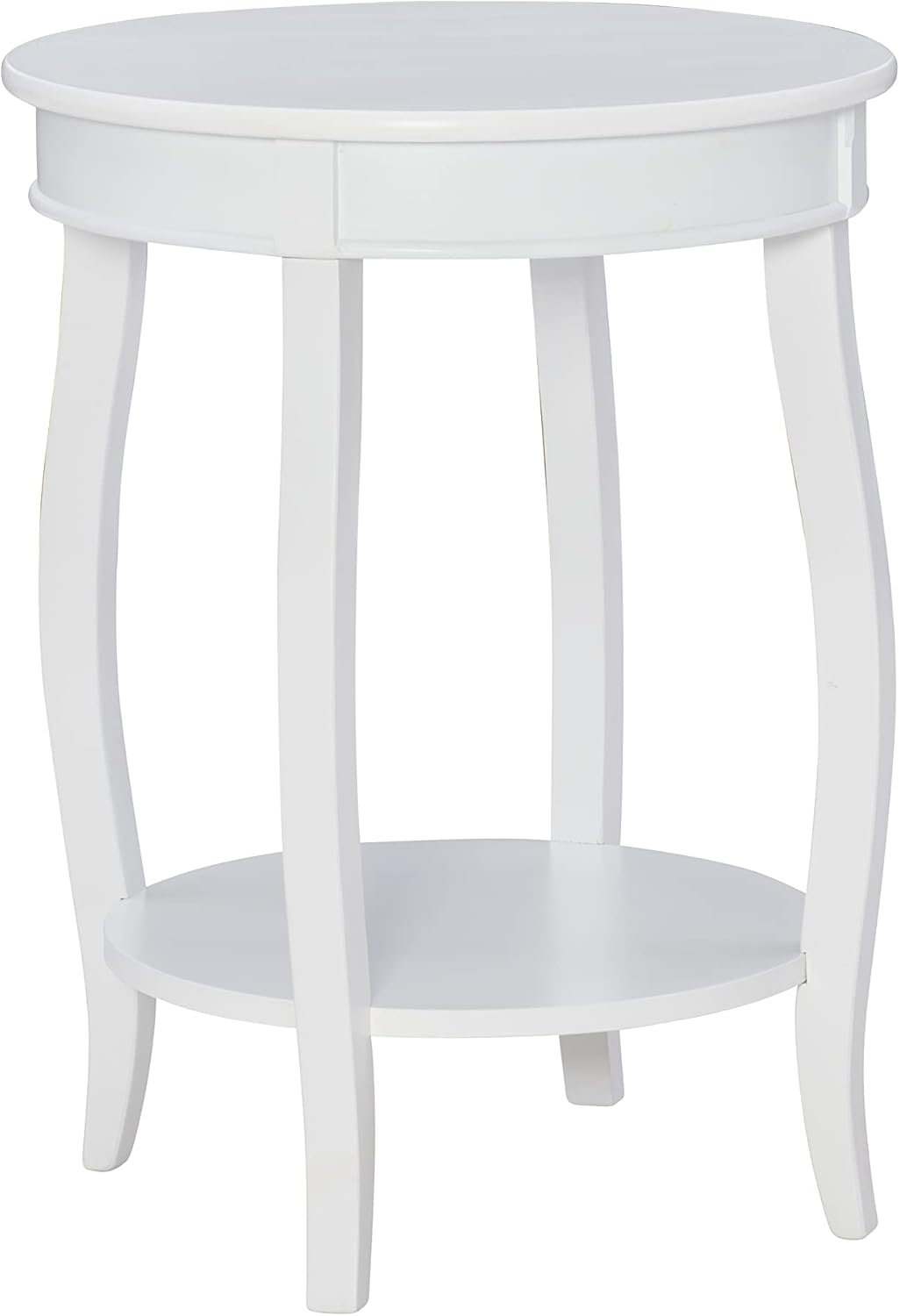 Red Barrel Studio® Wooden Round End Table With Bottom Shelf And ...