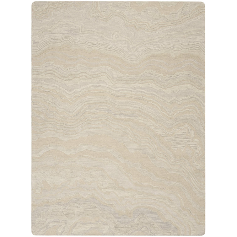Wrought Studio Ilijan Abstract Area Rug in Beige & Reviews | Wayfair