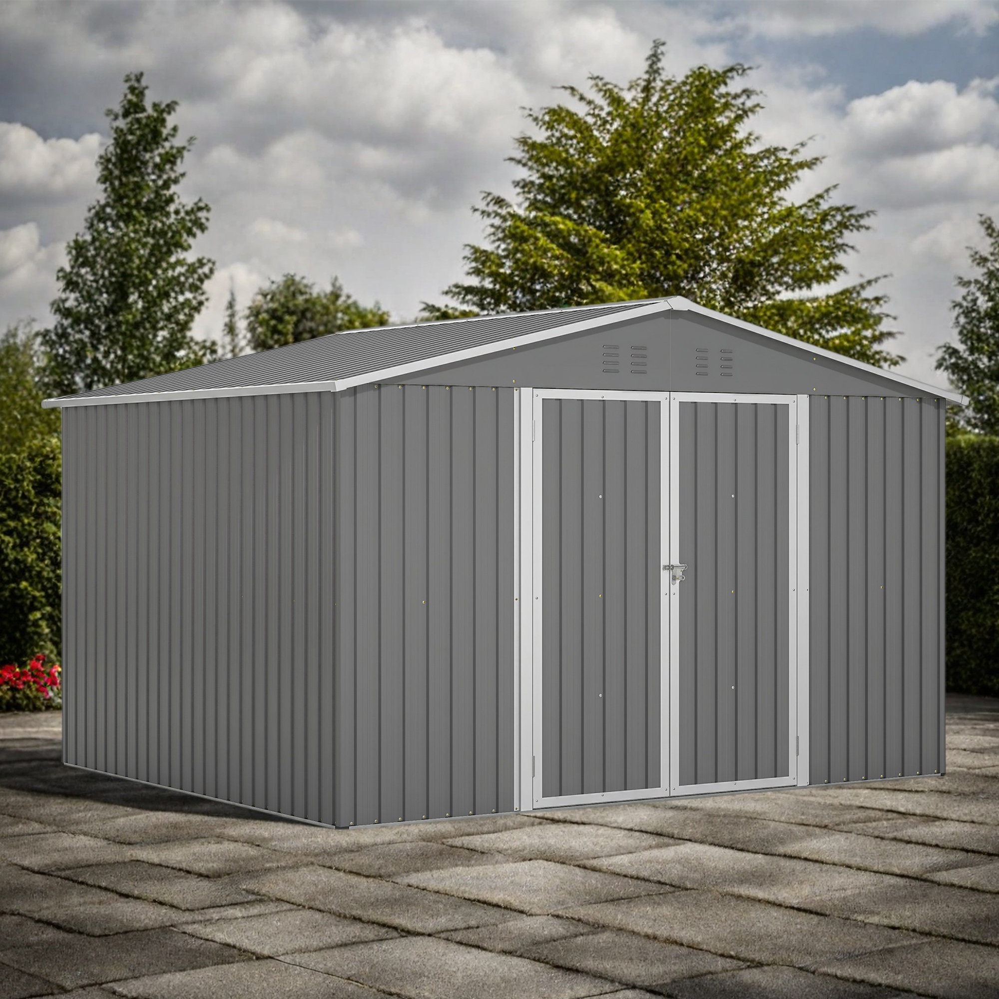 Best Robe Ever Durable 10X8 FT Outdoor Tool Shed – All-Weather Metal ...