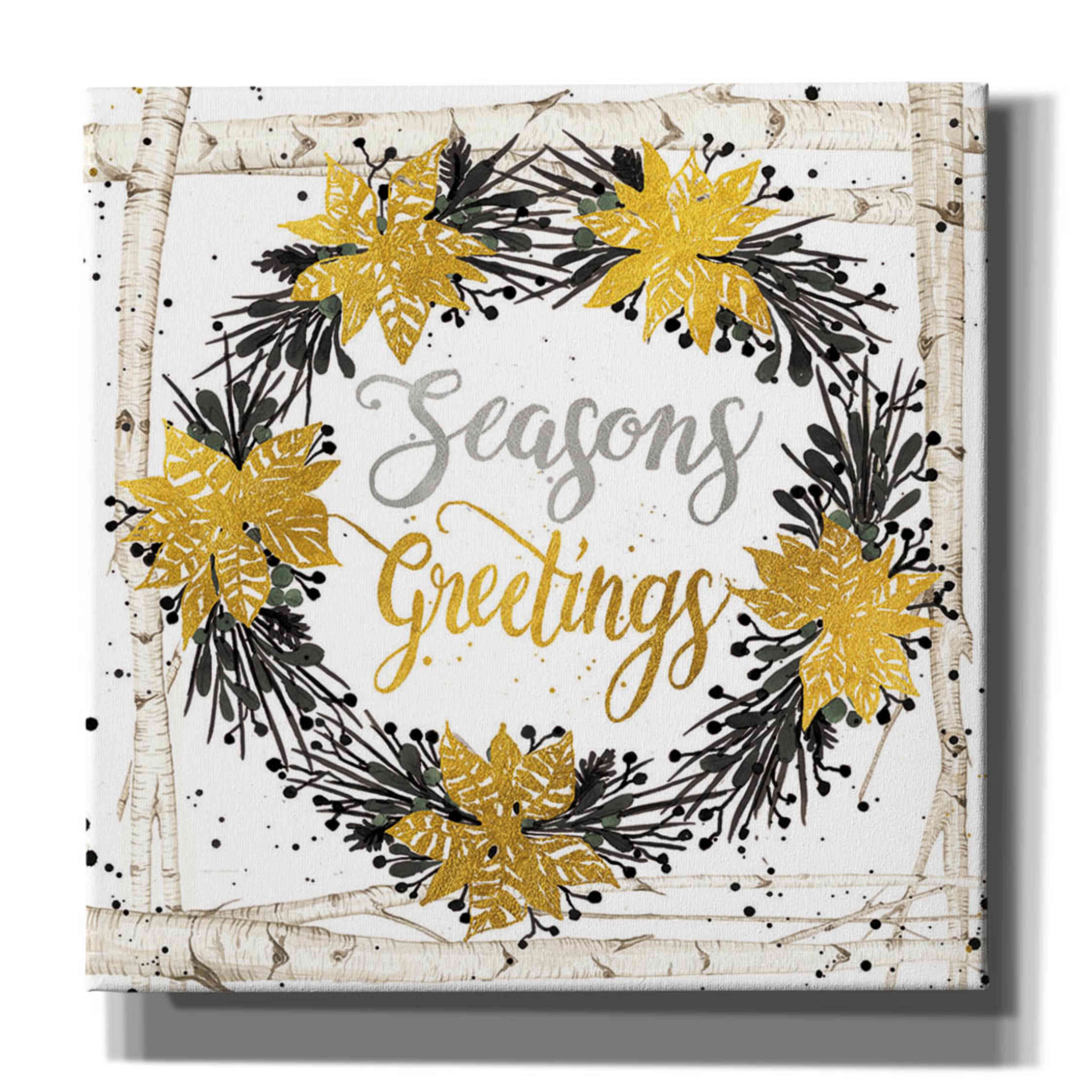 The Holiday Aisle® 'Seasons Greetings Birch Wreath' by Cindy Jacobs ...