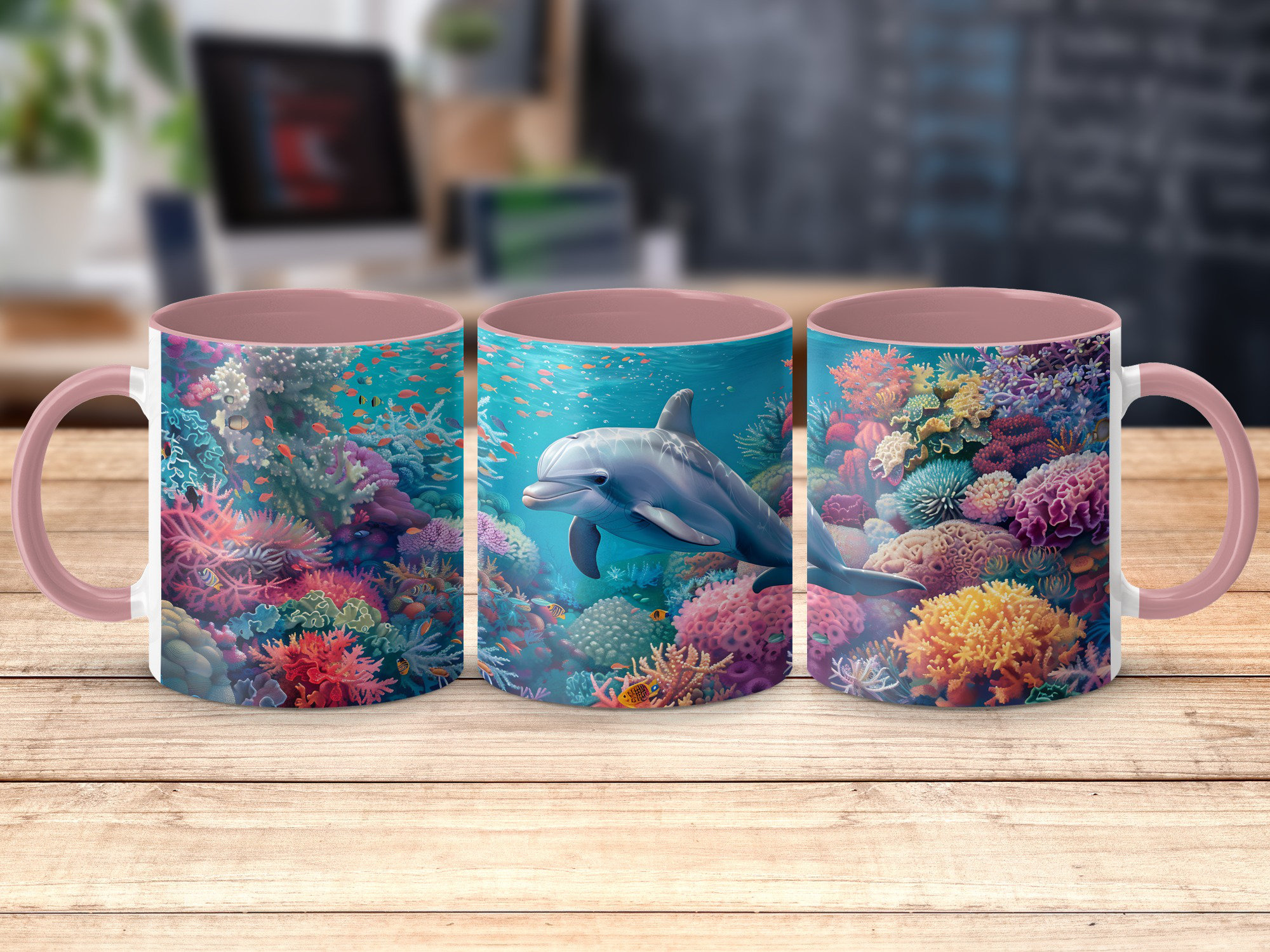 East Urban Home Set of 2 Realistic Animal Design 11oz Accent Mugs ...