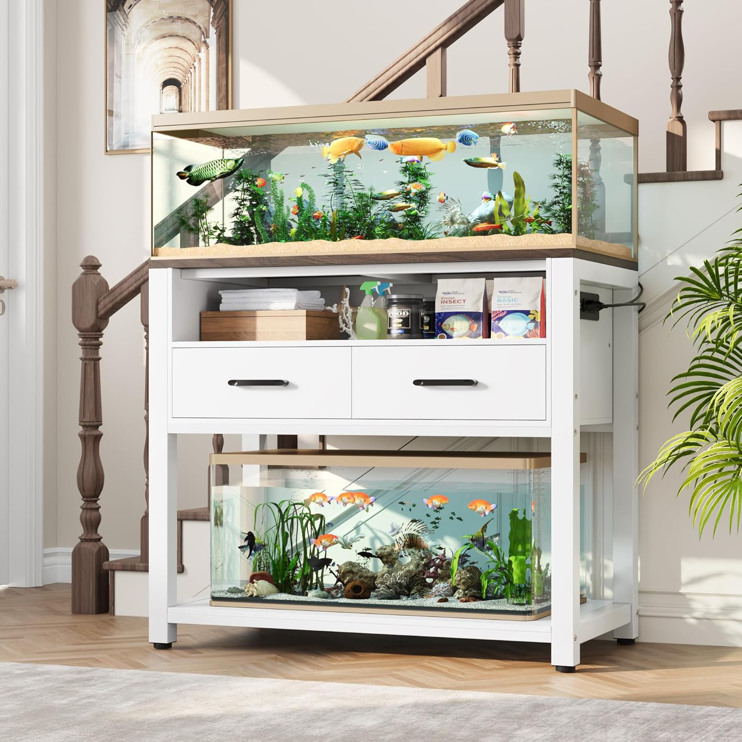 Archie & Oscar™ 40-49 Gallon Fish Tank Stand with Two Storage Drawers ...