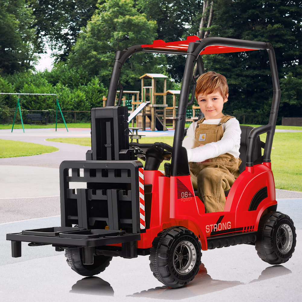 LumiParty 12V Ride-On Forklift Car with Tent and Remote Control ...