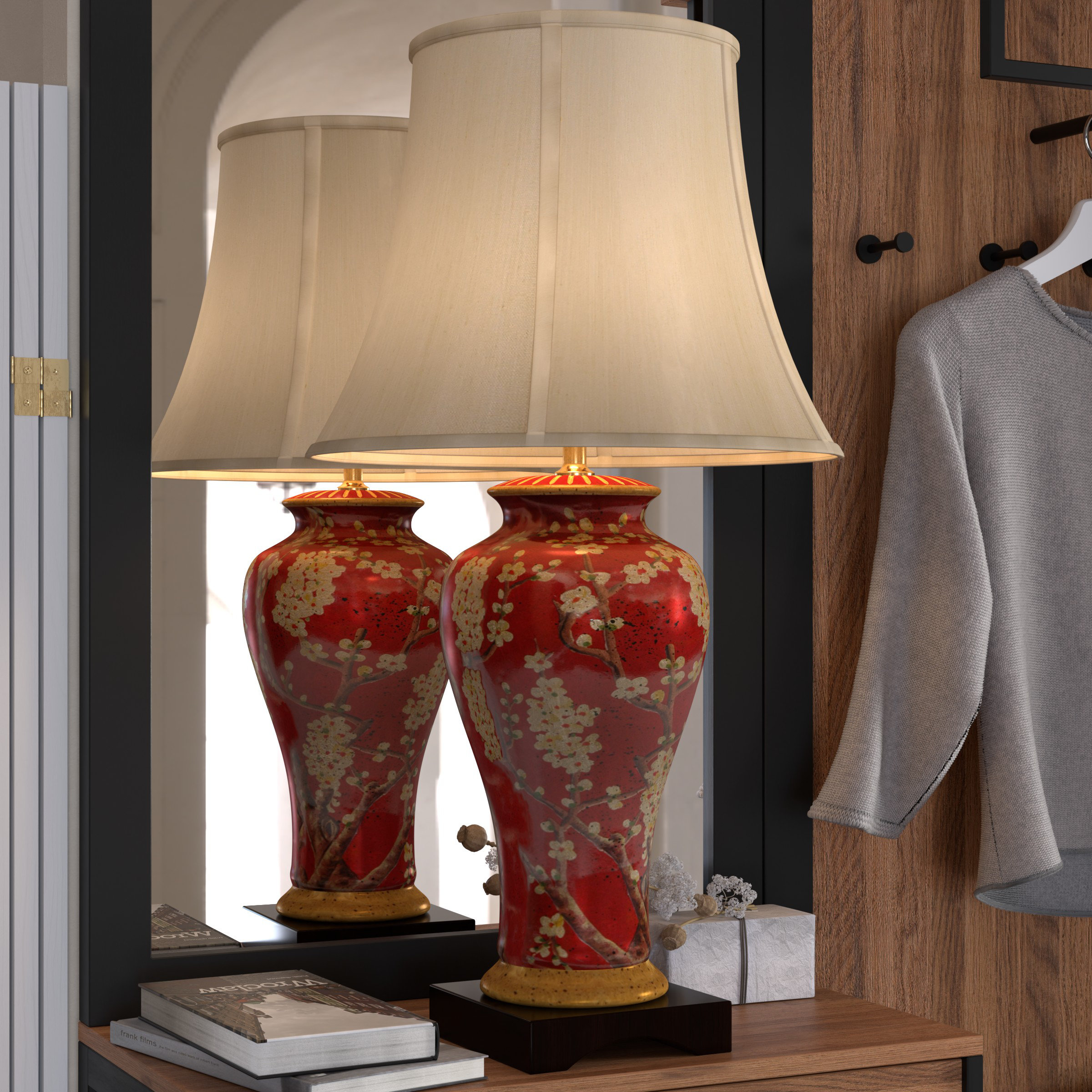 World Menagerie Irwin 30" Red/Brown Table Lamp & Reviews | Wayfair