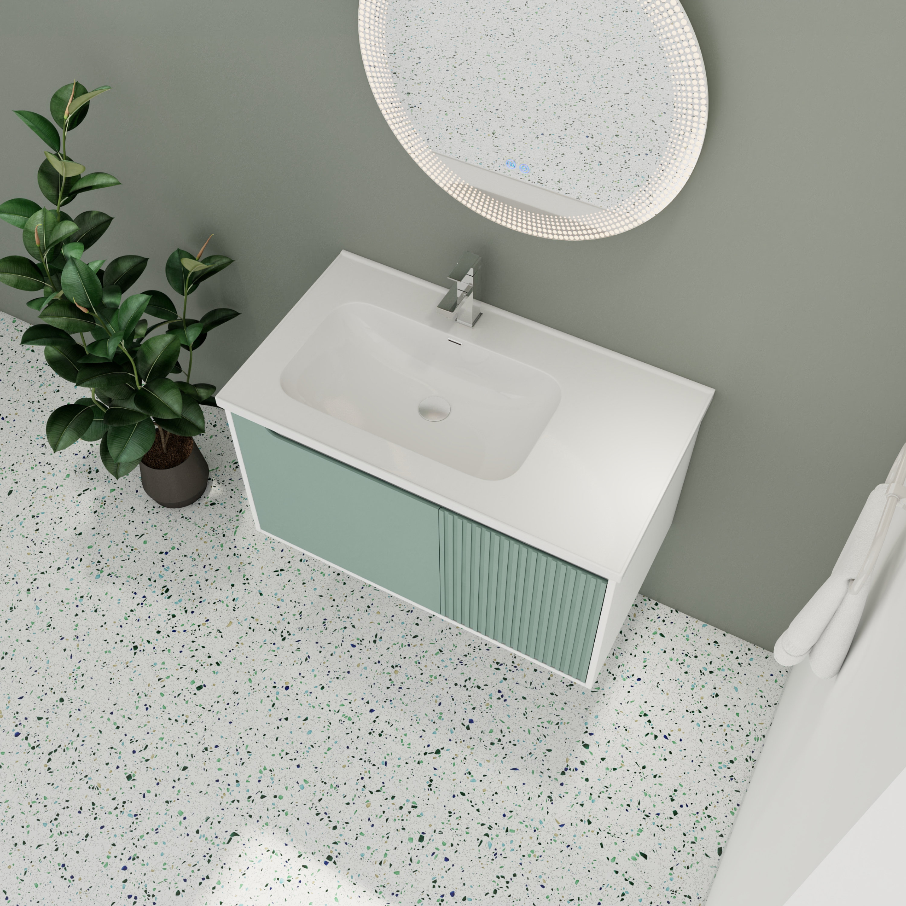 Ebern Designs Keyauna 36.07'' Single Bathroom Vanity with Stone Top ...