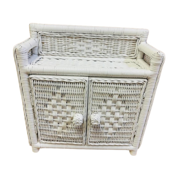 Lark Manor™ White Wicker Bathroom Wall Cabinet | Wayfair