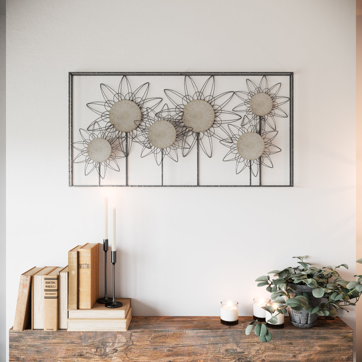 Bungalow Rose Whitney Rectangular Metal Flower Wall Decor & Reviews ...