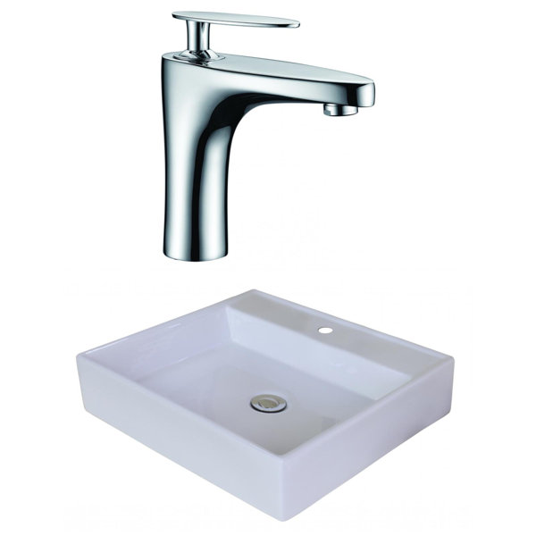 Plumbing N Parts Lavabo de salle de bain vasque carré en céramique ...
