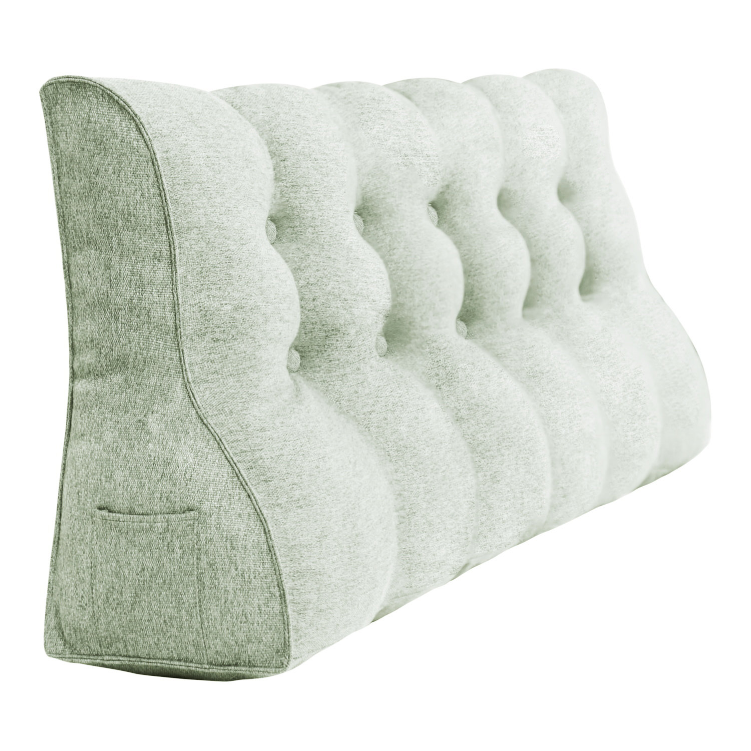 WOWMAX Linen Bed Rest Back Contour Headboard Wedge Reading Pillow ...