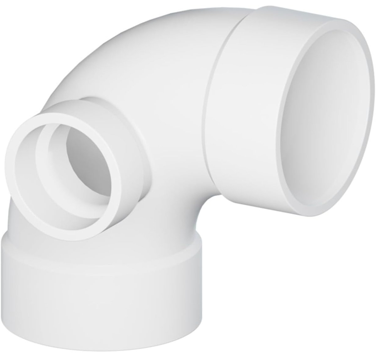 Supply Giant 3 in. x 3 in. x 2 in. PVC DWV 1/4 Bend 90° Elbow with Side ...
