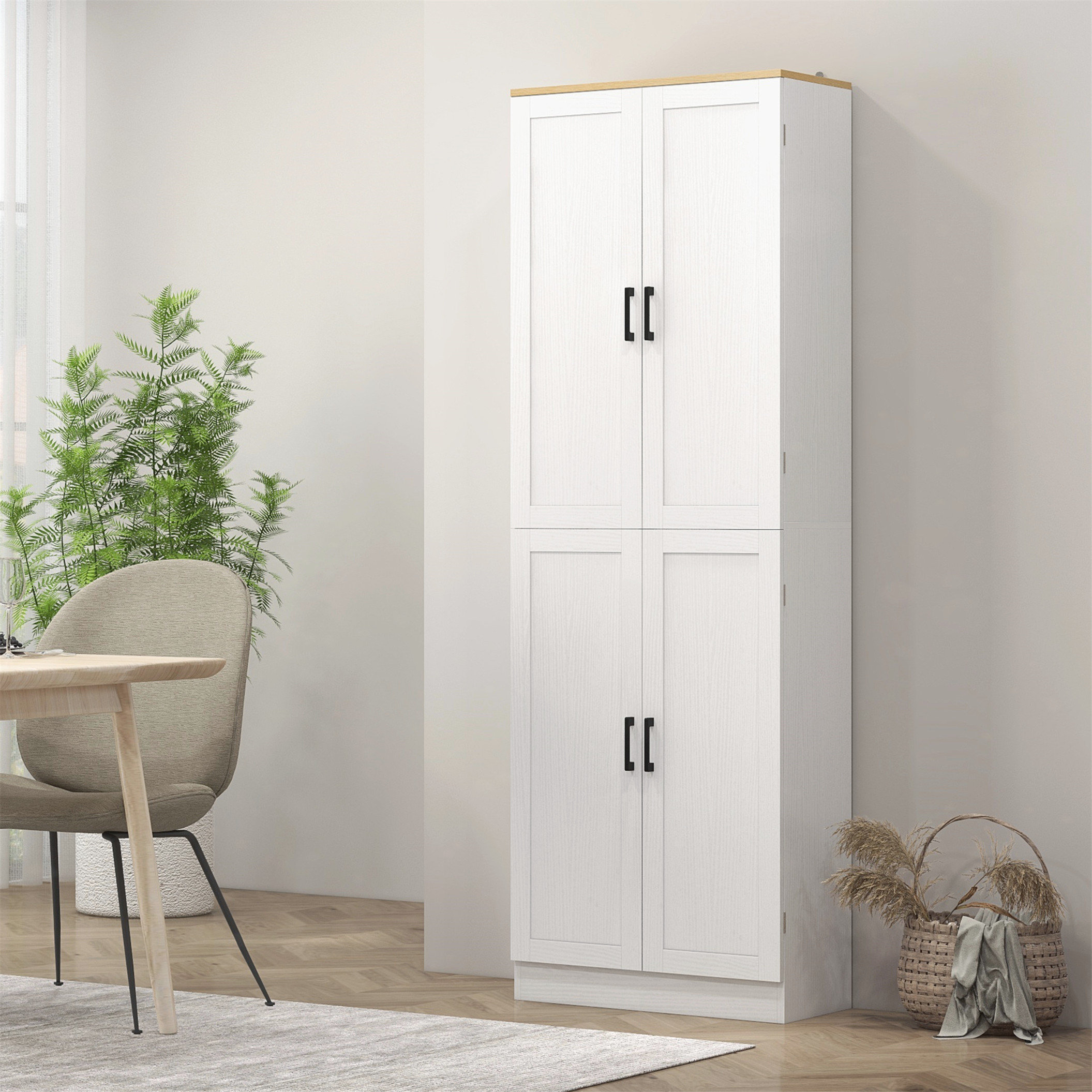 Ophelia & Co. Versatile 4-Door Kitchen Pantry with Adjustable Shelves ...