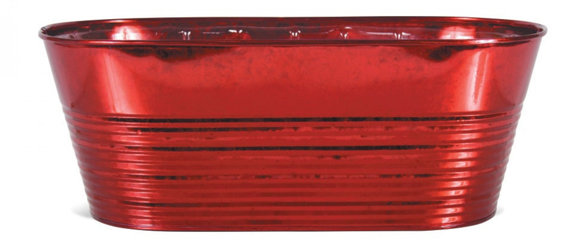 Rosalind Wheeler Red Ribbed Metal Planter - Wayfair Canada