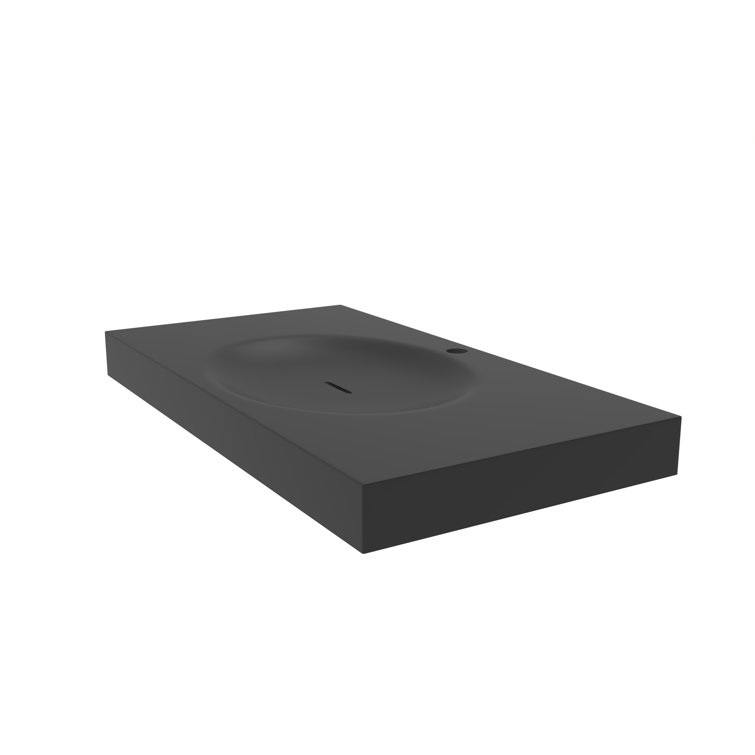 CastelloUSA Darleen 36" Solid Surface Thin Rectangular Wall Mount ...