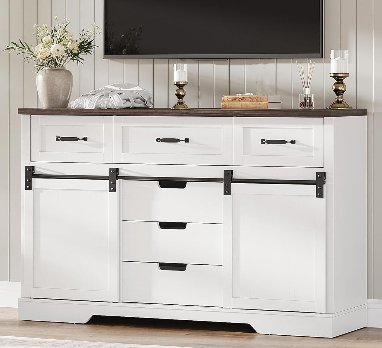 August Grove® Farmhouse With 6 Drawers, Bedroom Dressing Table ...