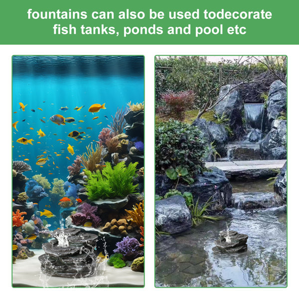 Millwood Pines Bird Bath Water Fountain, Layered Rock with Pump for ...