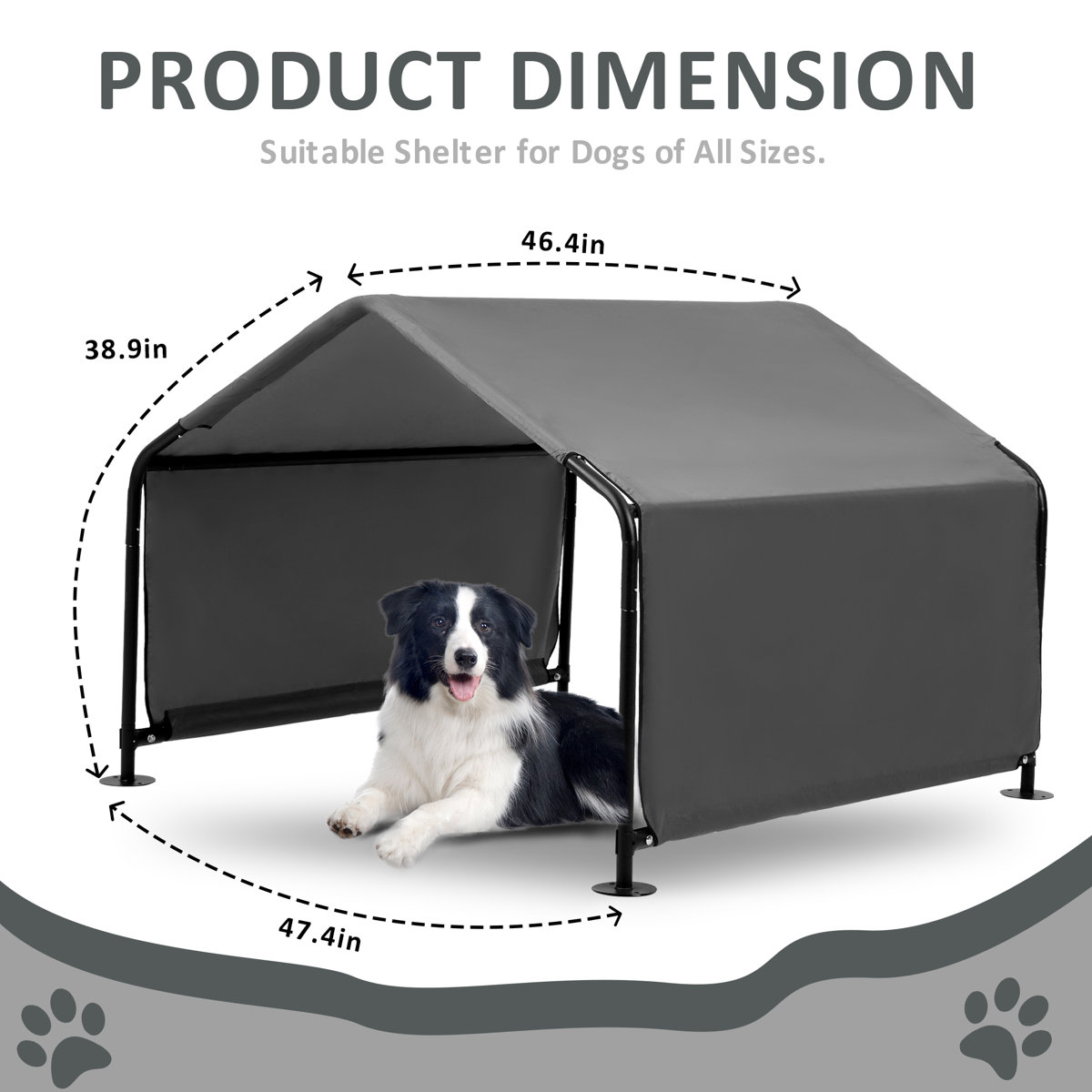 Tucker Murphy Pet™ Outside Canopy Pet House Dog House 4'x4'x3' Dog ...